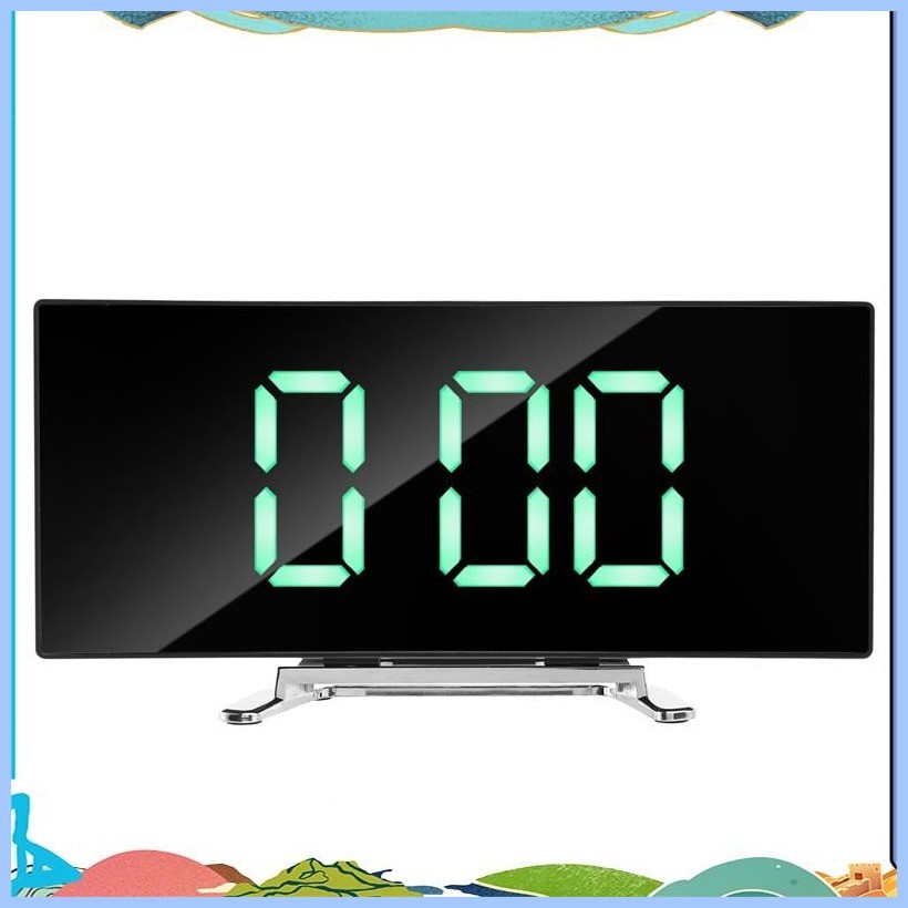 Digital Alarm Clock, 7 Inch Curved Dimmable LED Screen Digital Clock ...