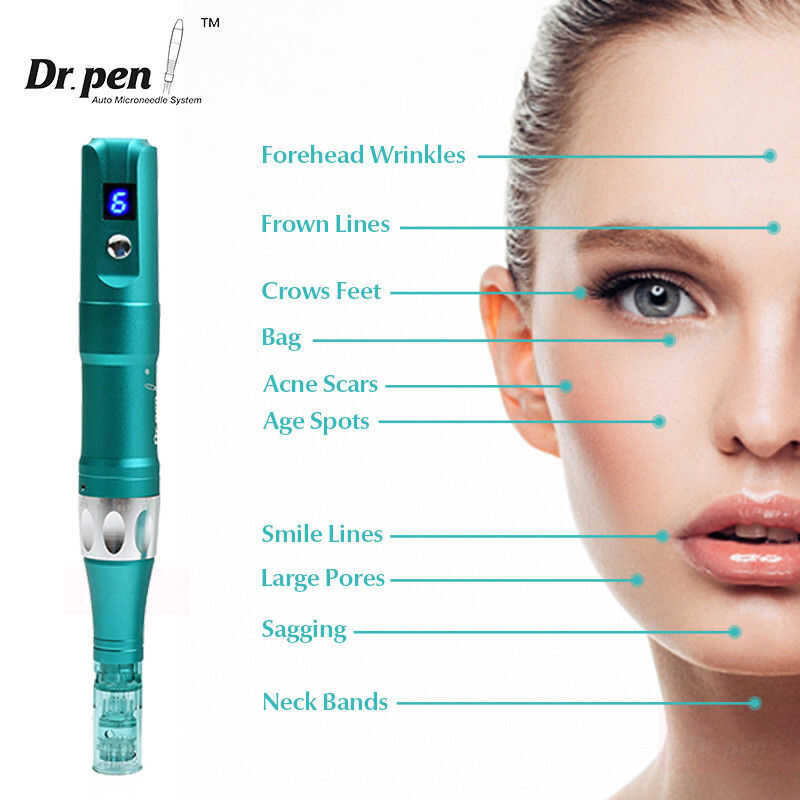 LY New Dr Pen A6s Electric With 12Pcs Needl-Eshead Wireless Microneed-G ...