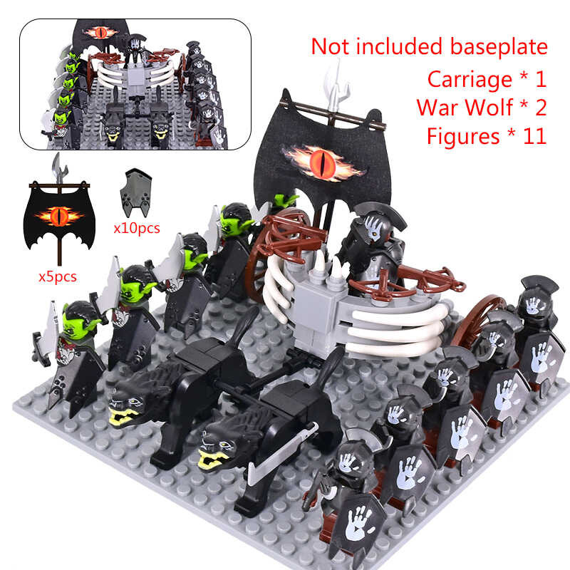 Medieval MOC Lotr Figures Black Woes, Mounted Chariots Legion Action ...