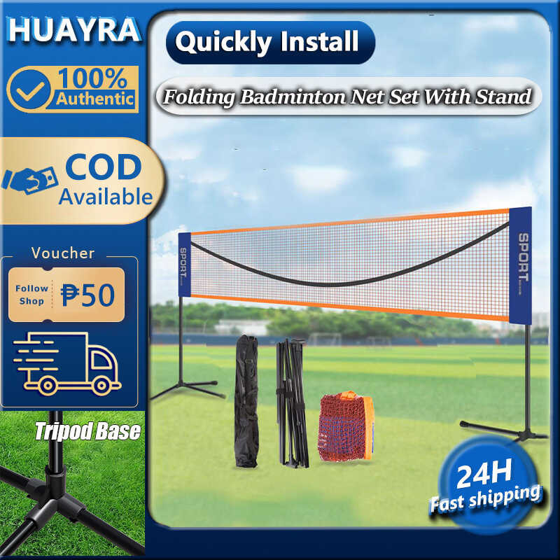 Badminton Net Folding With Stand Outdoor Height Adjustable Easy Setup ...