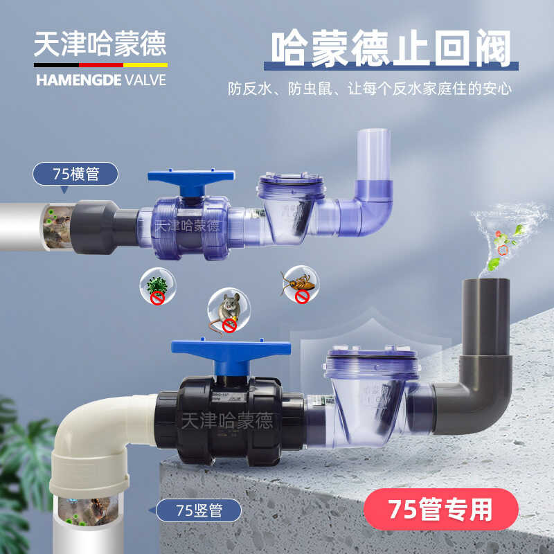Hammond 75 anti backflow kitchen specific sewer drain check PVC pipe ...