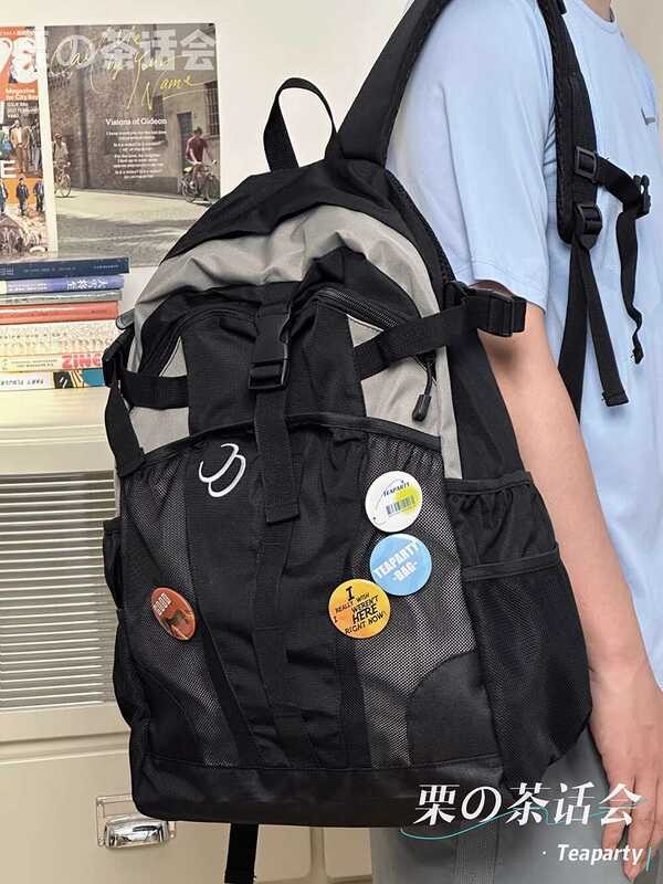 American Backpack Street Casual Backpack, Men's Trendy Versatile ...