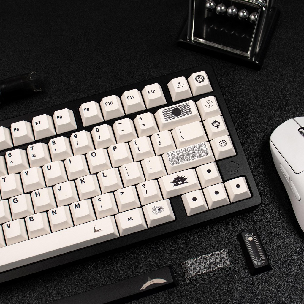Temple Keycaps PBT Cherry Profile 148 Keys Grey / off-white / sand ...