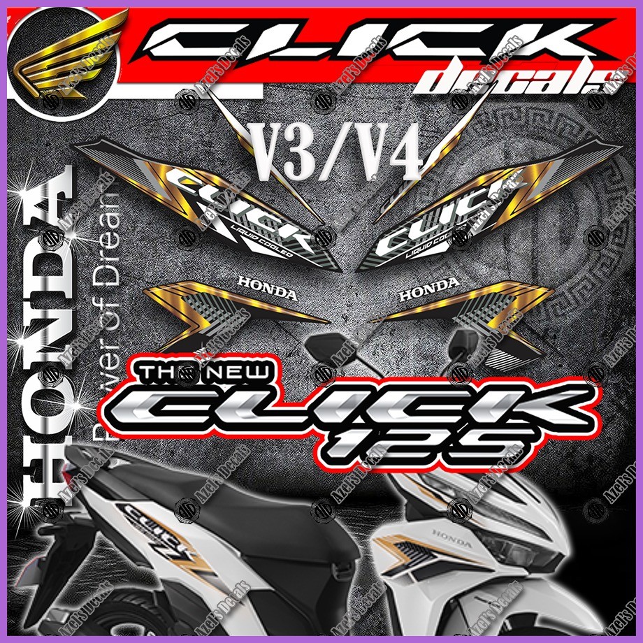 ⊙ 002 HONDA CLICK V3/V4 125 STOCK DECALS STICKER FOR MOTORCYCLE PARTS ...