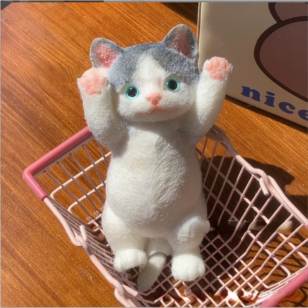 Slow Rebound cute Cat Figure Squeeze Toy Animal Cartoon Simulation Cat ...