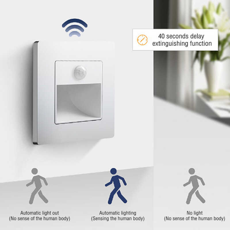 Motion PIR Detector Sensor Led Stair Light Infred Human Induction Lamp ...