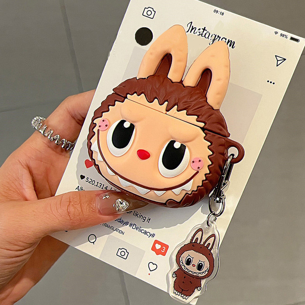 3D Labubu Cartoon Little Monsters with Pendant for AirPods 1 2 3 4 Pro ...