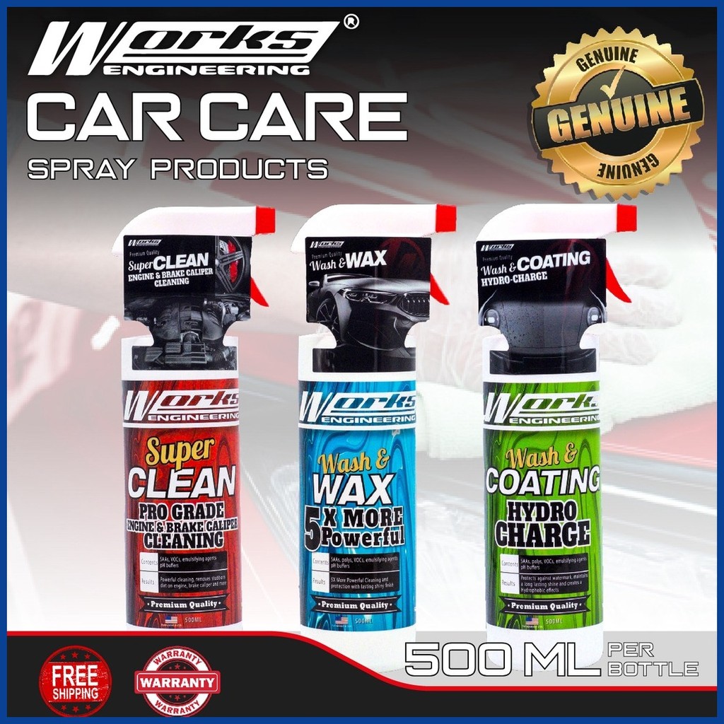 Works Engineering Car Care Detailing Wash & Wax Coating Super Clean ...