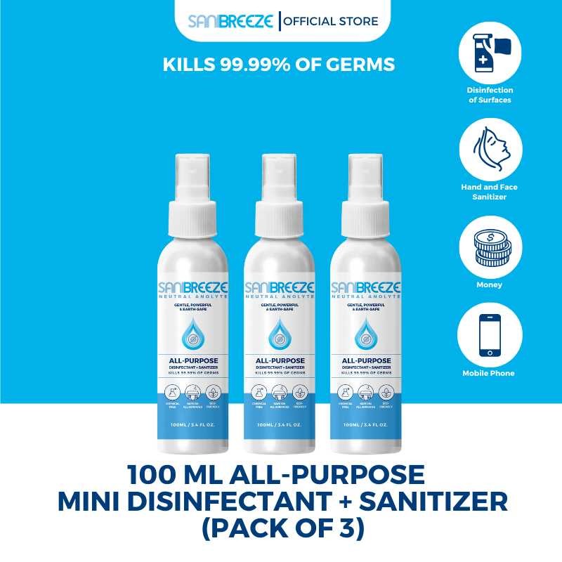 100mL Anolyte Sanibreeze Sanitizer / Hypochlorous Acid pack ng 3 ...
