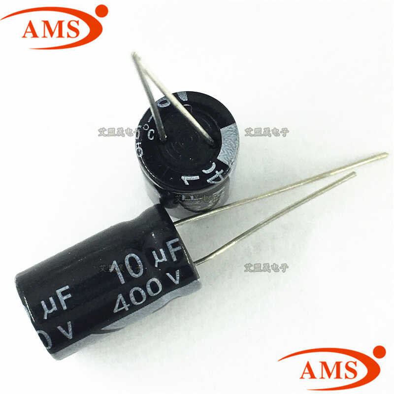 10UF 400V volume 10 * 17MM direct insertion electrolytic capacitor 400V ...