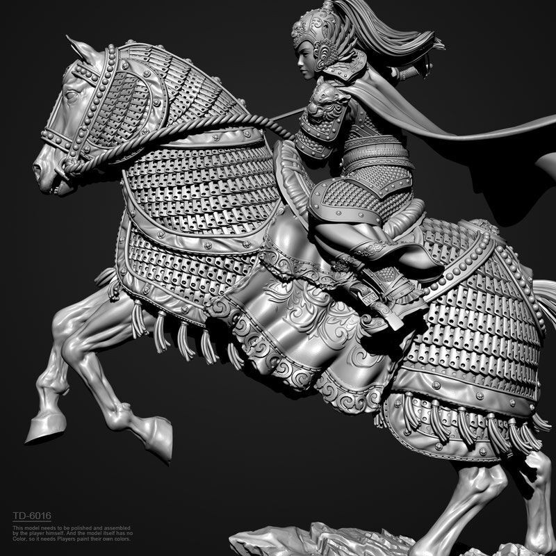 E6 38Mm 50Mm 75Mm Ancient Cavalry Female General Resin White Model Td ...