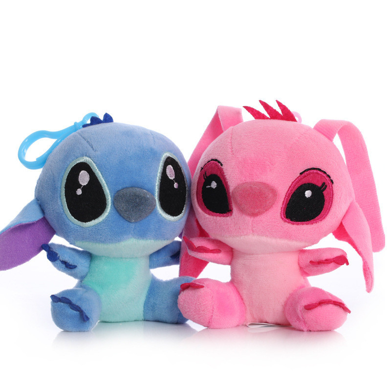 12/20CM Kawaii Stitch Couple Plush Doll Toys Cute Anime Pink Models ...