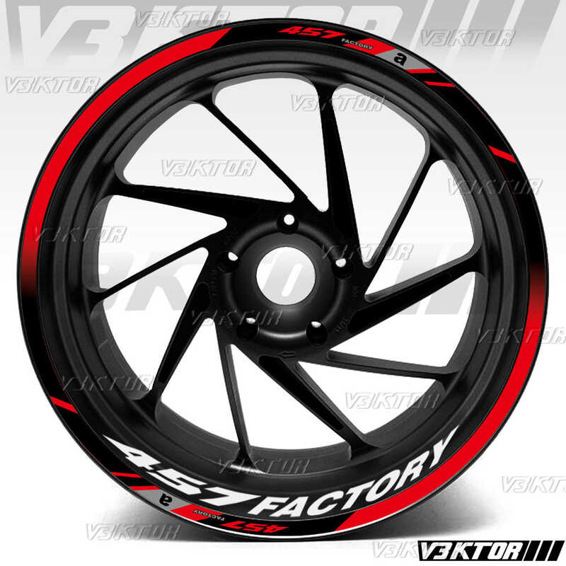 Motorcycle Wheel Stickers Reflective Rim Decals For Aprilia Rs457 RS ...