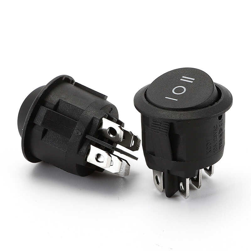 Round 6-pin three gear rocker switch KCD1 with 20mm opening two-way ...