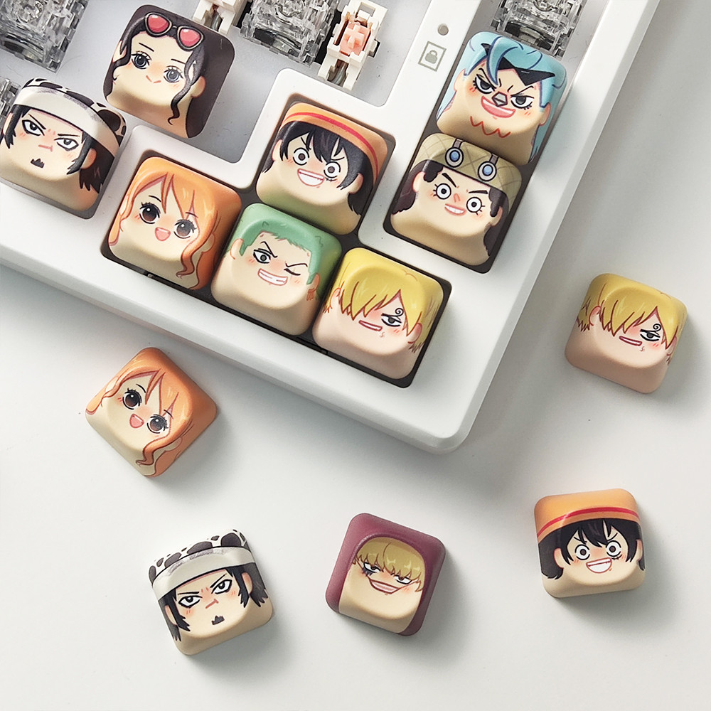 One Piece Keycaps MOA Profile PBT Five-sided Dye Sublimation Luffy Zoro ...