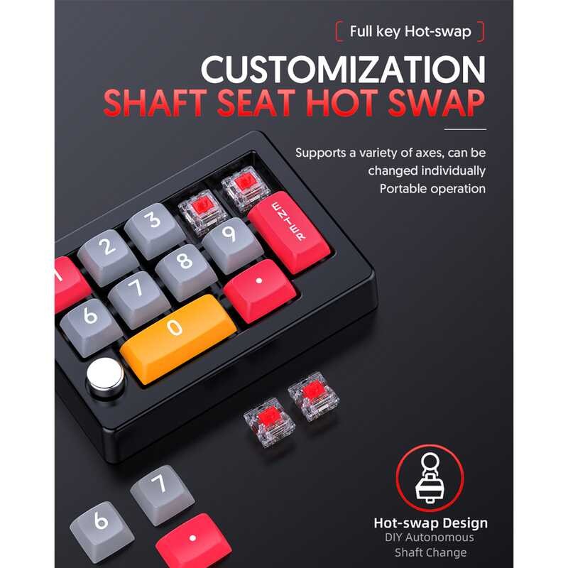 USB 12Keys Wired Nical Gaming Keyboard, Programming With Knobs, RGB LED ...