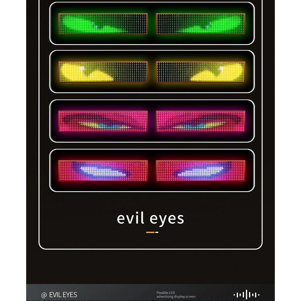 Dynamic Devil's Eye Truck Windshield Scrolling Advertising LED Car Sign RGB DIY App Control LED ...