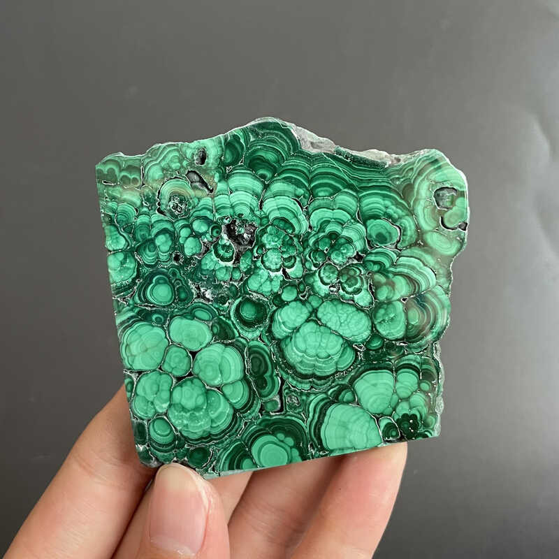 Natural 100% Malachite Slice Mineral Specimen Stones And Crystal Health ...