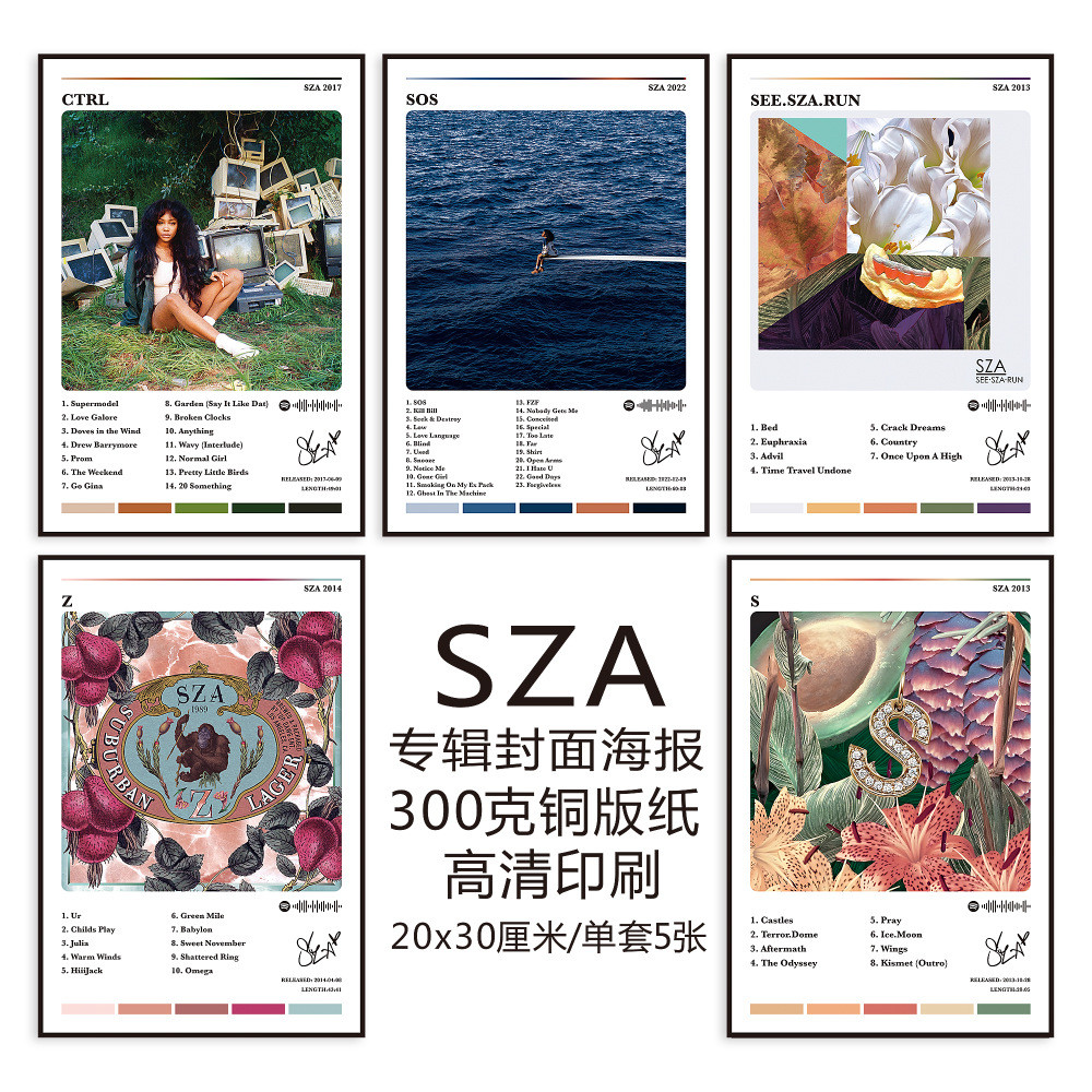 Sza Music Album Poster Bedroom Living Room Decoration Painting 27x40cm ...