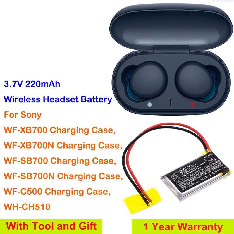 Wireless 220Mah Headset Battery Sony Wh-Ch510, Charging Case For Wf-Xb7 ...