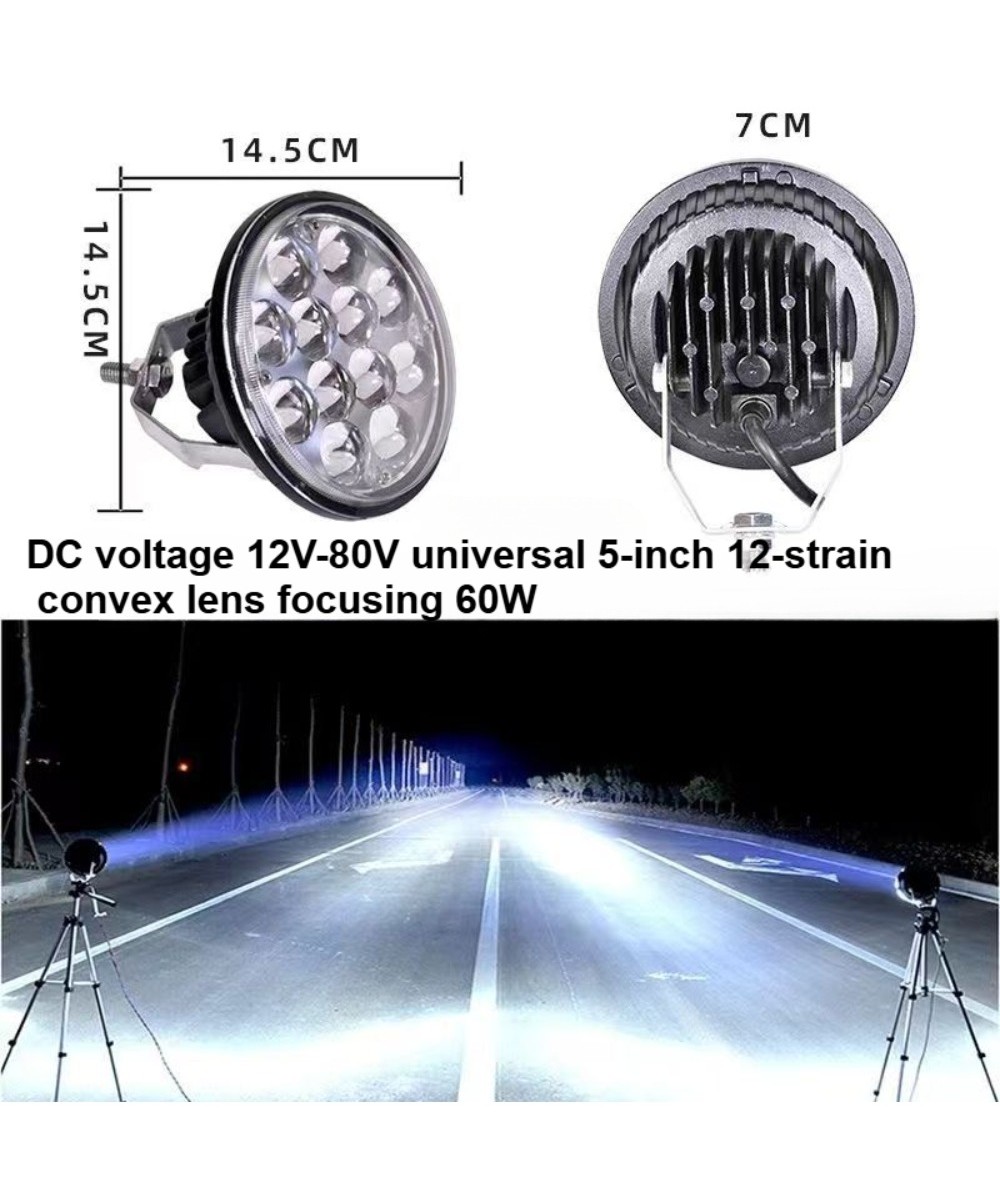 Car LED headlight 12v/24v spotlight 5-inch round super bright spotlight ...