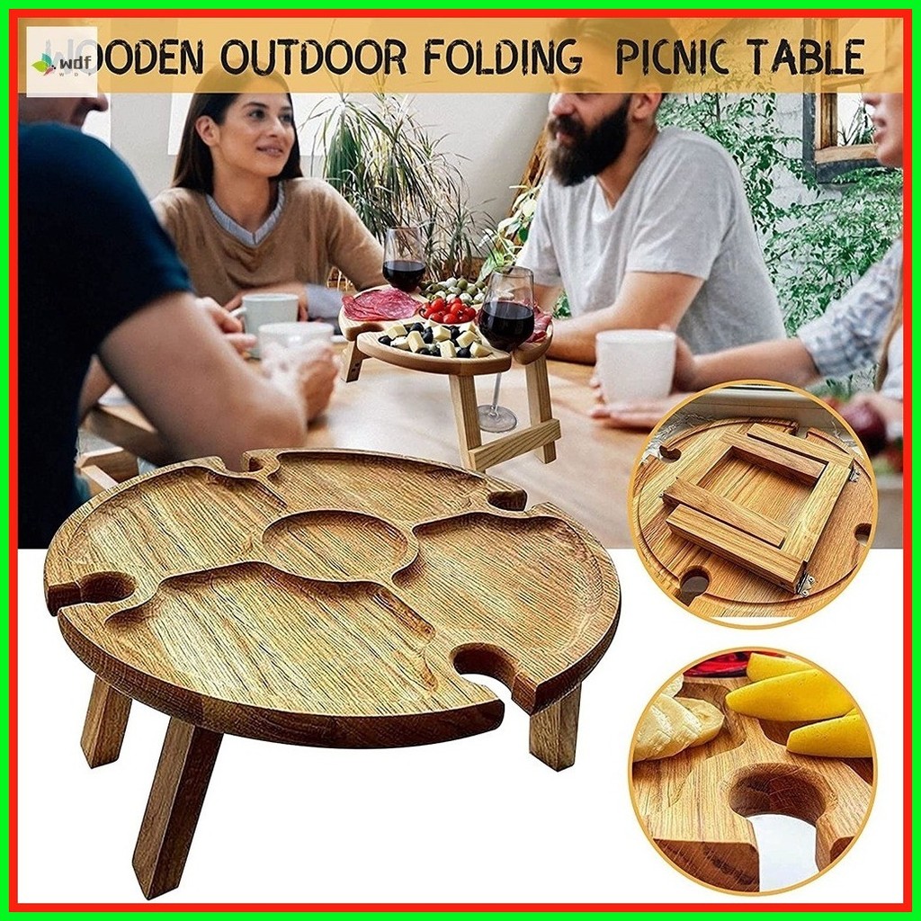 Wooden Table Outdoor Folding Wine Tables Portable Picnic Beach Rack ...