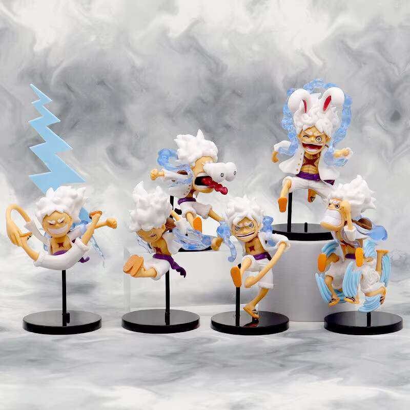 12cm 6 pieces/set Sun God 1 piece, Picnic Luffy Gear 5 Q layout Monkey ...