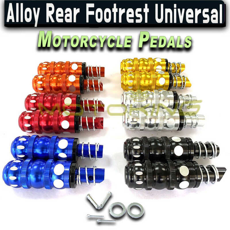 M King⭐A Pair Alloy Rear Footrest Motorcycle Pedals Universal With ...