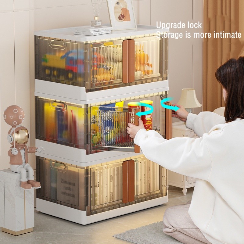 Keep Home 32/72L Storage Box Sorting Box Books Dormitory Clothes Storage Foldable Large Capacity ...