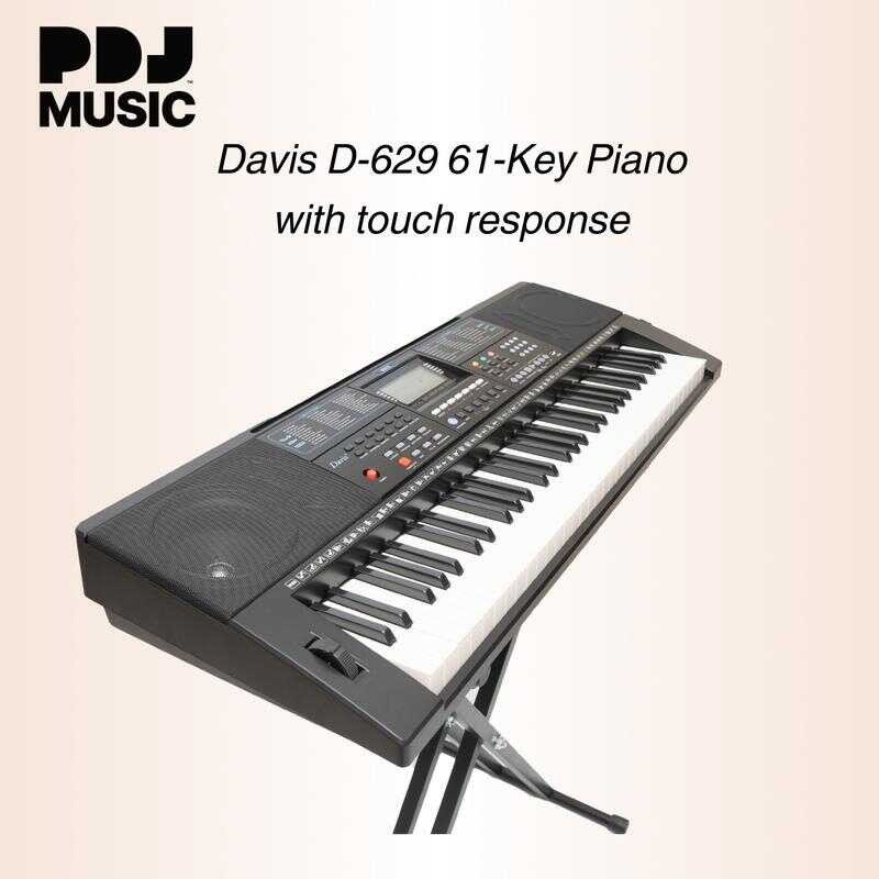 Davis D629 61 Standard Keys Electronic Piano Keyboard (Touch Responsive ...