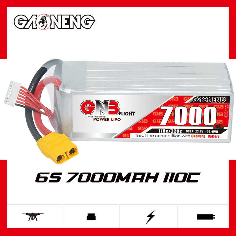 GNB high-energy 7000mAh 2S 3S 4S 110C high rate fixed wing power ...