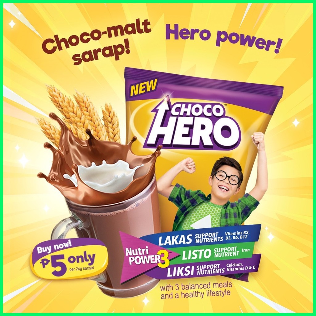 ⚽︎ CHOCO HERO Powdered Choco Malt Milk Drink 200g | Shopee Philippines