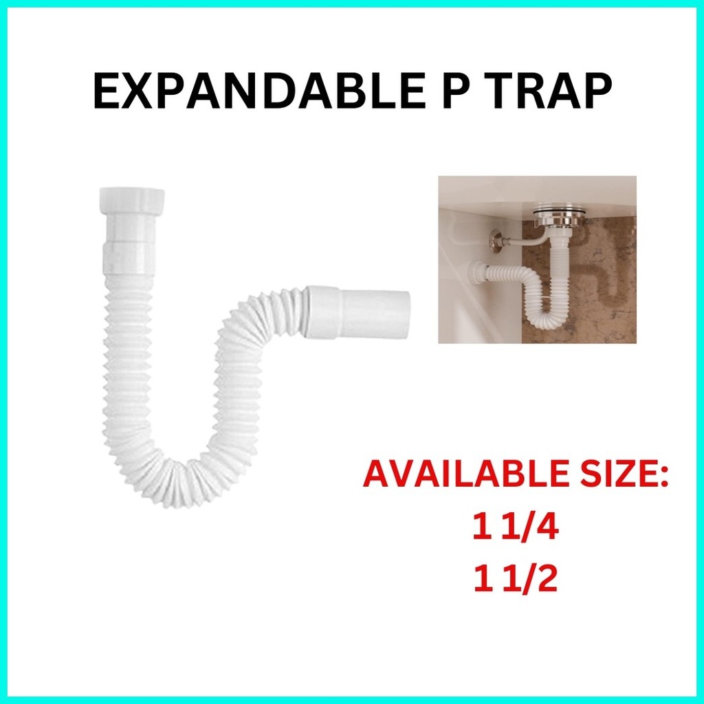STAINLESS P TRAP / EXPANDABLE P TRAP (1 1/4 & 1 1/2) | Shopee Philippines