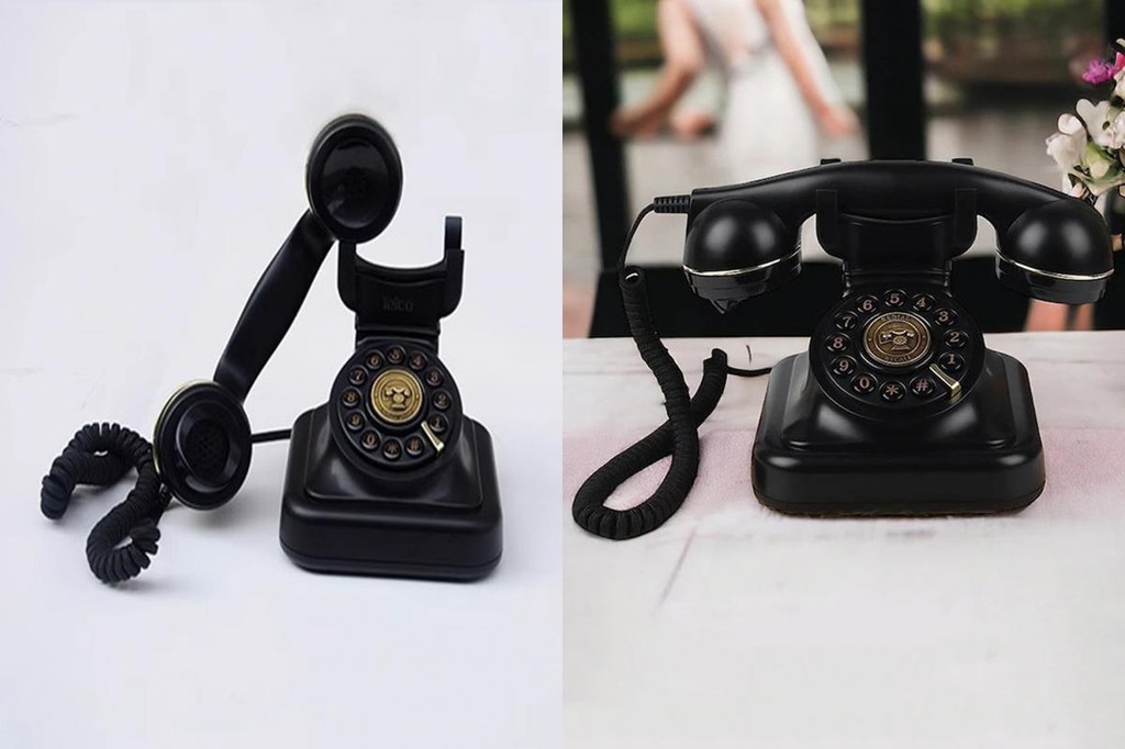 mooncake| Audio Guest Book Classic Round Dial Phone Vintage Telephone ...