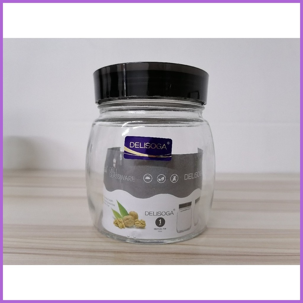 ♒ Delisoga Deli Glassware Sealed Jar 750ML Glass Storage Jar for Food ...
