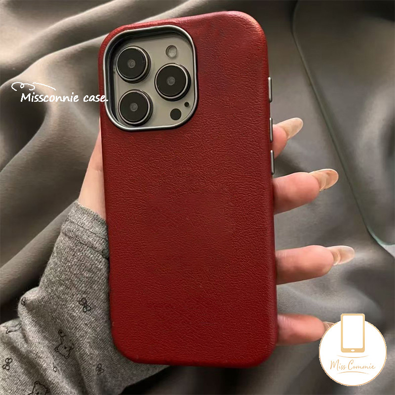 Luxury Solid Color Wine Red Skin Feel Case Compatible for IPhone 11 16 ...