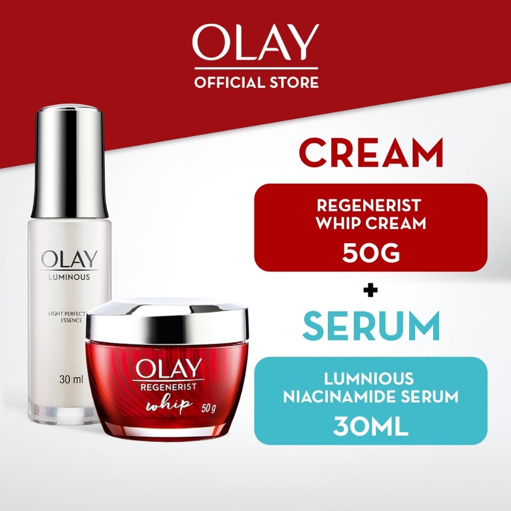 ,,Olay Niacinamide Whip Anti-Aging Cream Regenerist 50g + Brightening Serum Luminous 30ml Sk ...