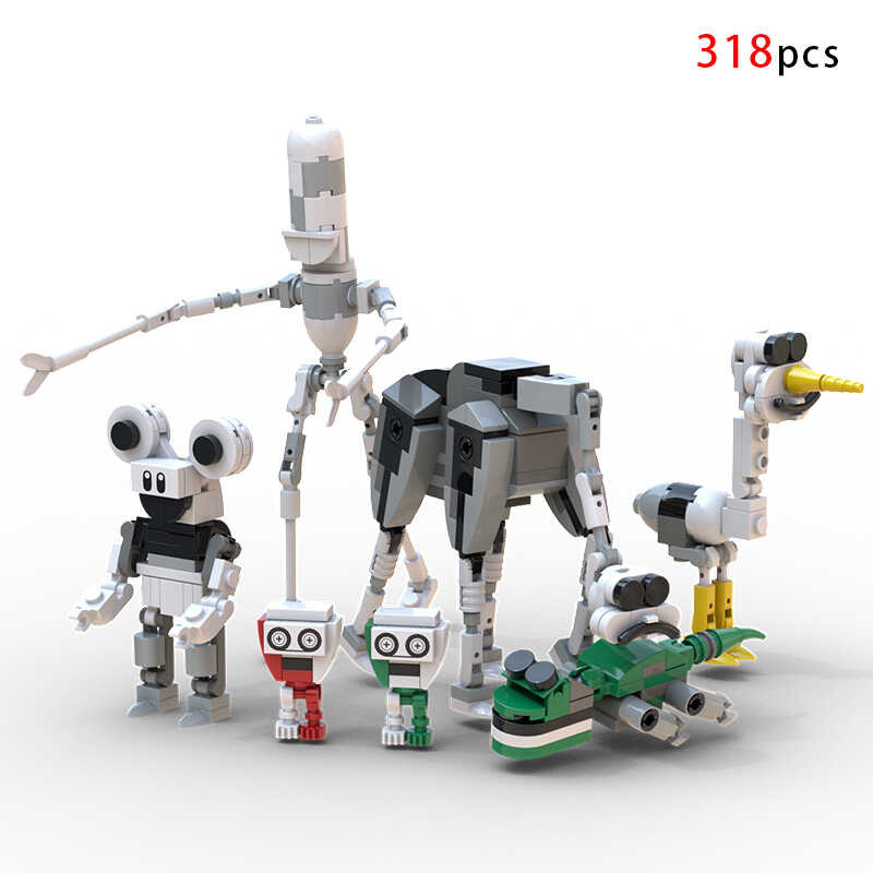 Horror Game Zoonomaly Action Building Blocks Kit Anime Figure Cat Panda ...