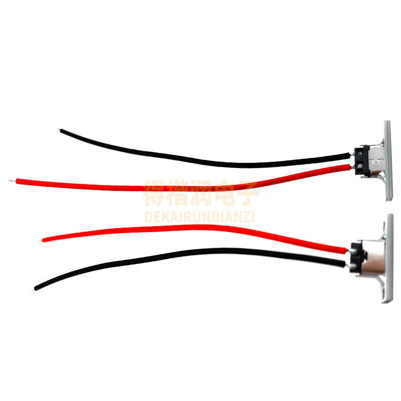 USB Type-C Soldering Female Socket 2P with Wire and White Shield ...