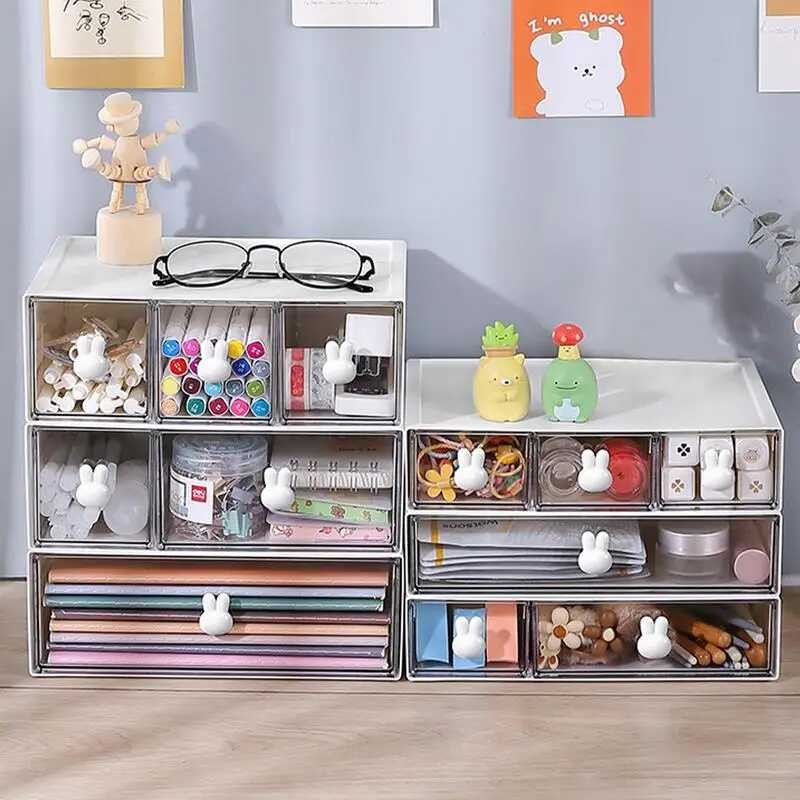 Drawer Desktop Type Cabinet Office Desk Cosmetics Box Stationery Debris ...