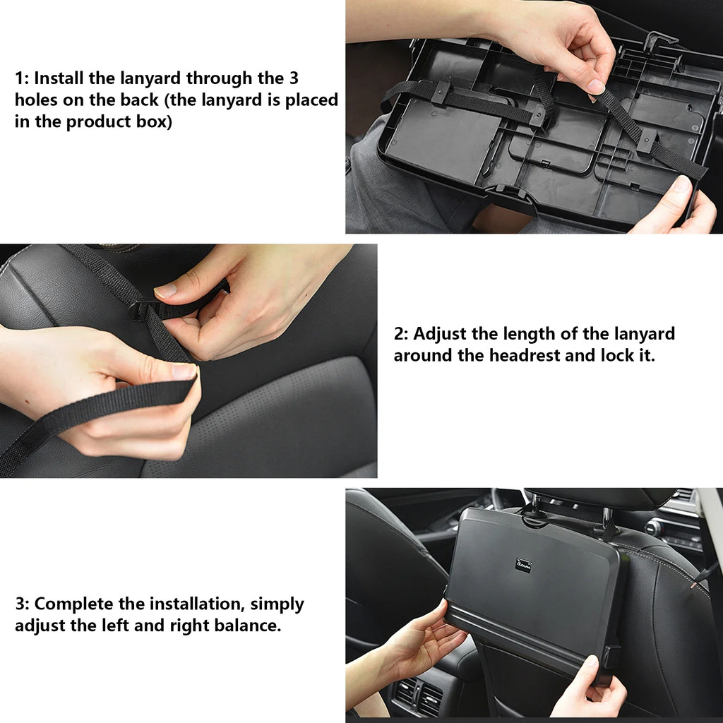 Car Folding Table Backseat Tray Universal Car Bracket Food Tray Drink ...