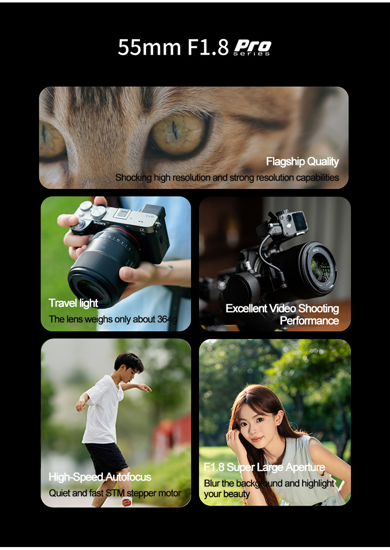 Meike 55mm f1.8 Pro Full Frame Auto Focus STM Lens for Mirrorless ...