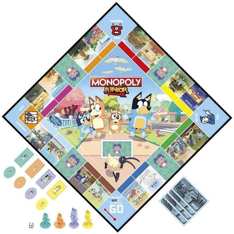 Monopoly Gaming Junior: Bluey Edition Board Game for Kids Ages 5 ...