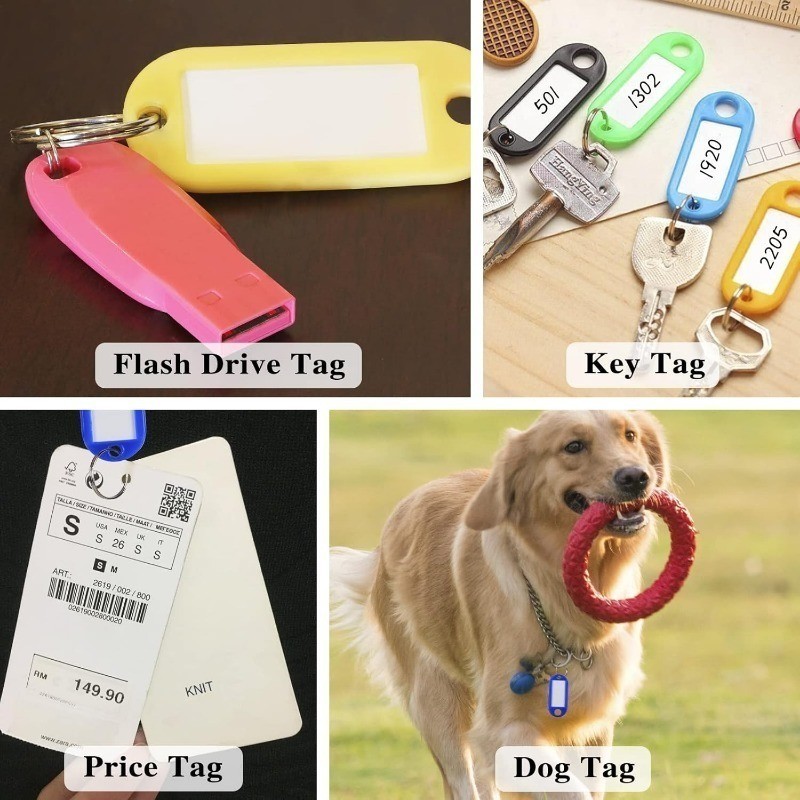 Waterproof Key Tags PP Material 10-50 PCS, Colorful Plastic Key Labels ...