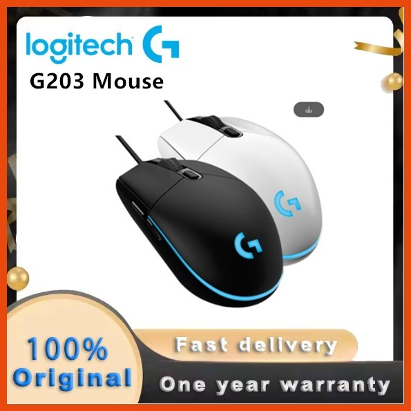 ♨ Logitech G203 Wired Gaming Mouse, 8,000 DPI, Rainbow Optical Effect ...