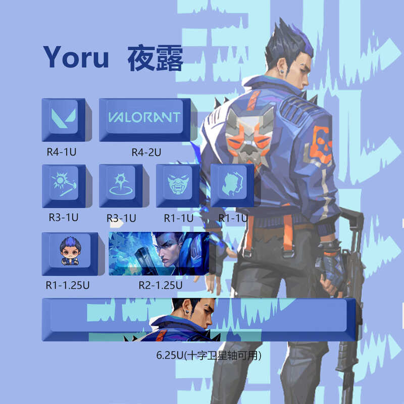 Fearless contract keycap night dew yoru varolant valorant game ...