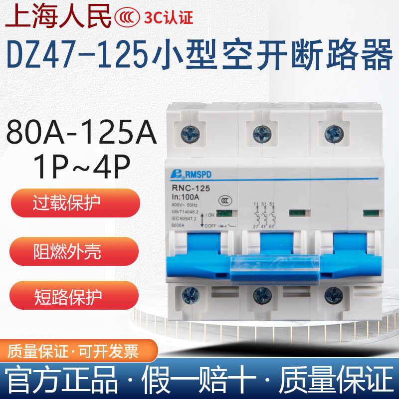 DZ47-125 1P 2P 3P 4P miniature circuit breaker 80A100A household main C45 air switch | Shopee ...