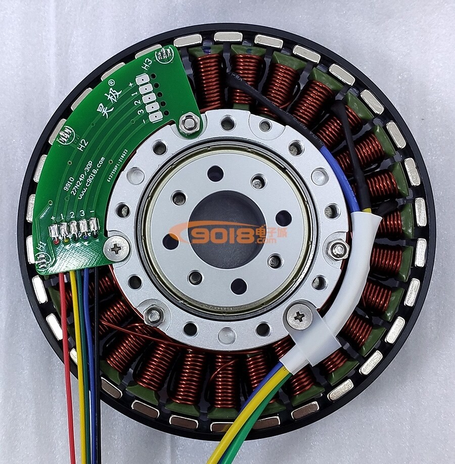 300W Disc Brushless DC Motor 27N30P Hollow Shaft Flat Direct Drive ...