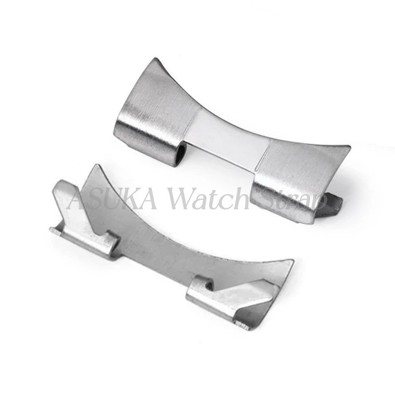 2 Pieces Universal Curved End Stainless Steel Links Arc End Watch Strap ...