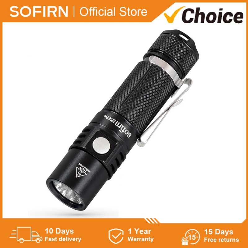 Sofirn Sp10 Pro 14500 AA Mini Portable Tactical Lantern Lh351d LED Powerful 900Lm EDC Flashlight ...